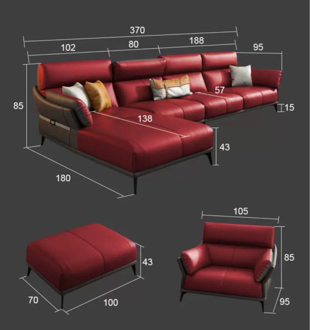 3 seater Length 220cm Lucifer Sofa Available in High Quality Italian ...
