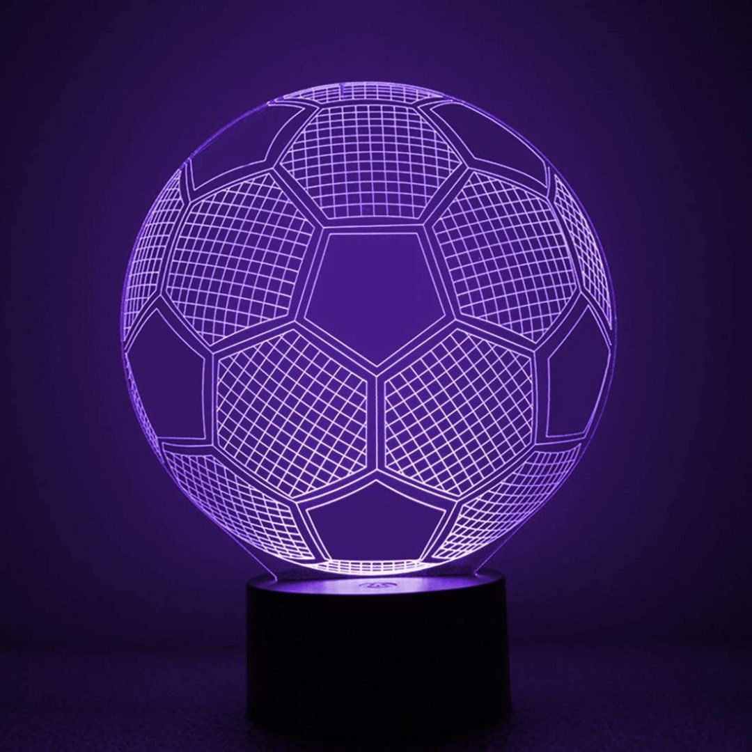 3D Illusion Football Lights Lamp Soccer Night Lights for Kids 16 LED ...