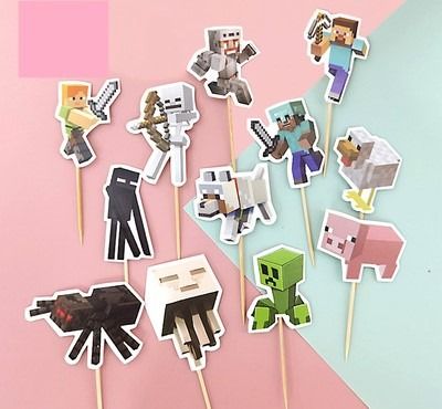 7 Types of 2D / 3D Minecraft / Game Characters cake toppers, Hobbies ...