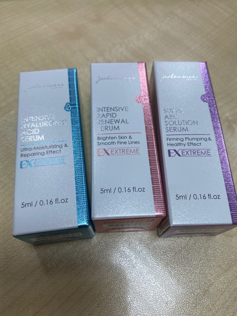 現貨試用裝 Jealousness 液態皮秒煥膚精華5ml/超能ABC音波精華5ml/超水感玻尿酸保濕精華5ml, 美容＆化妝品, 健康及美容 - 皮膚護理, 面部 - 面部護理 ...