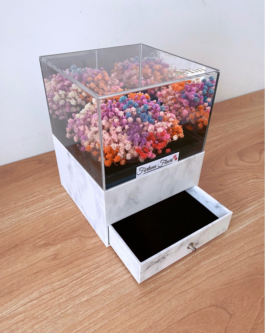 Acrylic jewellery box hamper gift set money flowers bouquet wedding ...