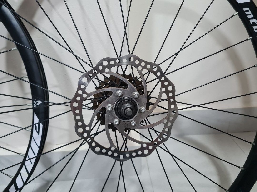 Amin 26 inch black wheelset rims rim wheel set brake disc Shimano 8 ...