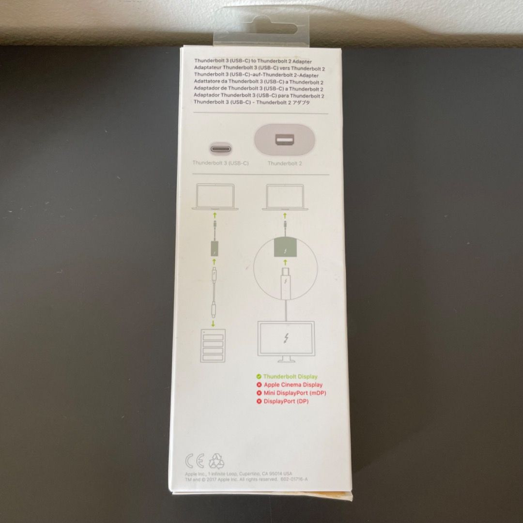 Apple Thunderbolt 3 (USB C) to Thunderbolt 2 Adapter A1790, Computers ...