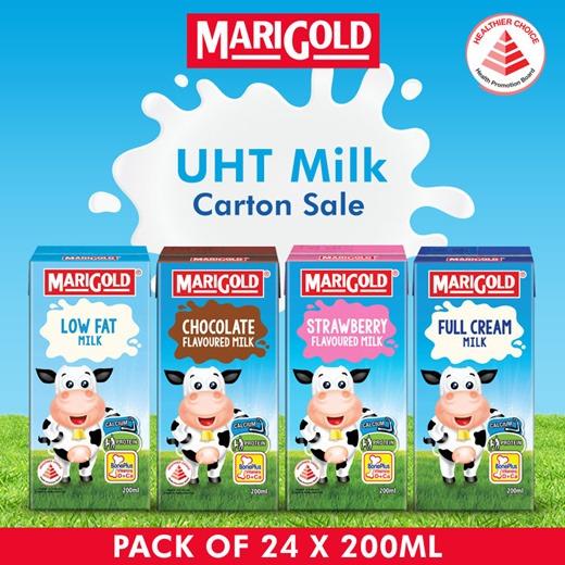Assorted MARIGOLD Drinks UHT Milk 200ml x 24s, Food & Drinks, Beverages ...