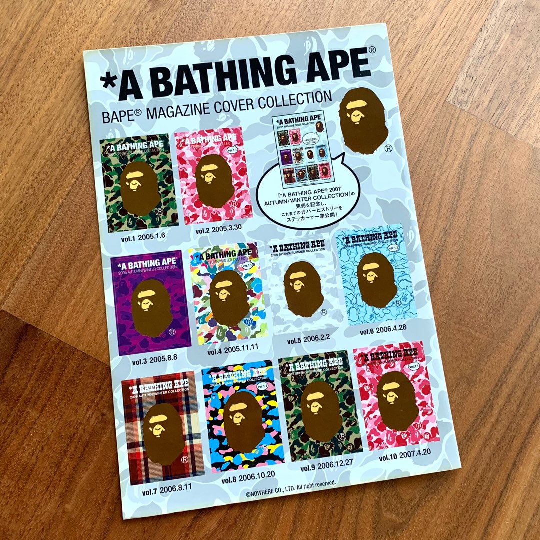 bathing ape bape camo sticker 貼紙, 興趣及遊戲, 收藏品及紀念品, 明星周邊 - Carousell