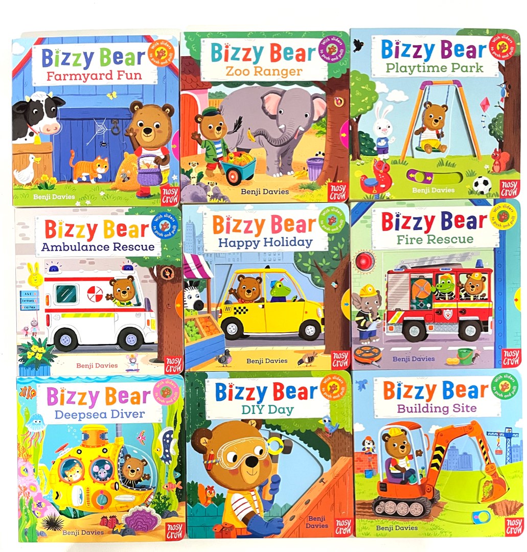 Bizzy bear interactive book children baby book fire engine, dinosaur ...