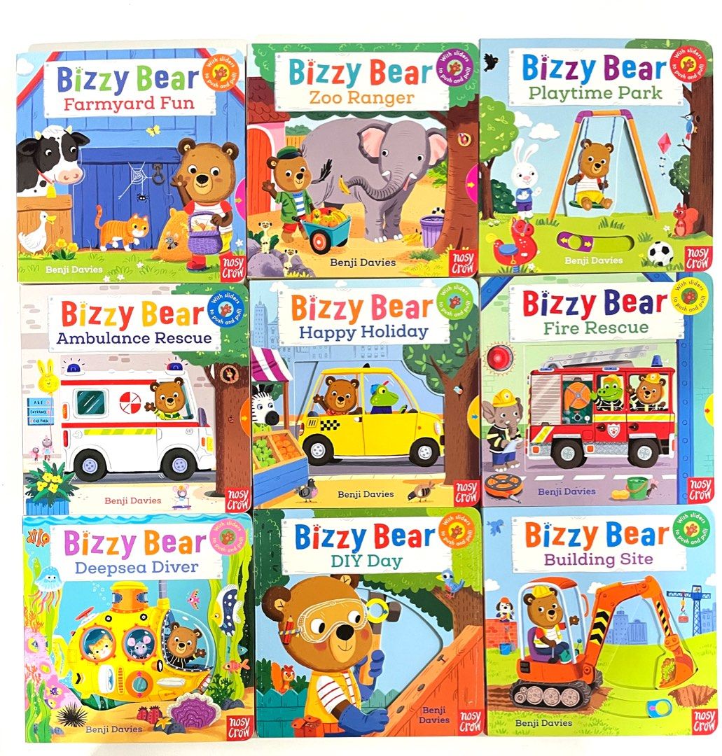 Bizzy bear interactive book children baby book fire engine, dinosaur, zoo, farmyard, ambulance ...