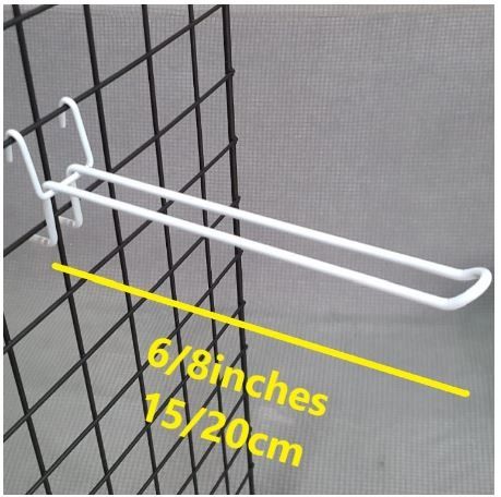 Black metal wire mesh netting grid for wall mount hook display / shelf ...