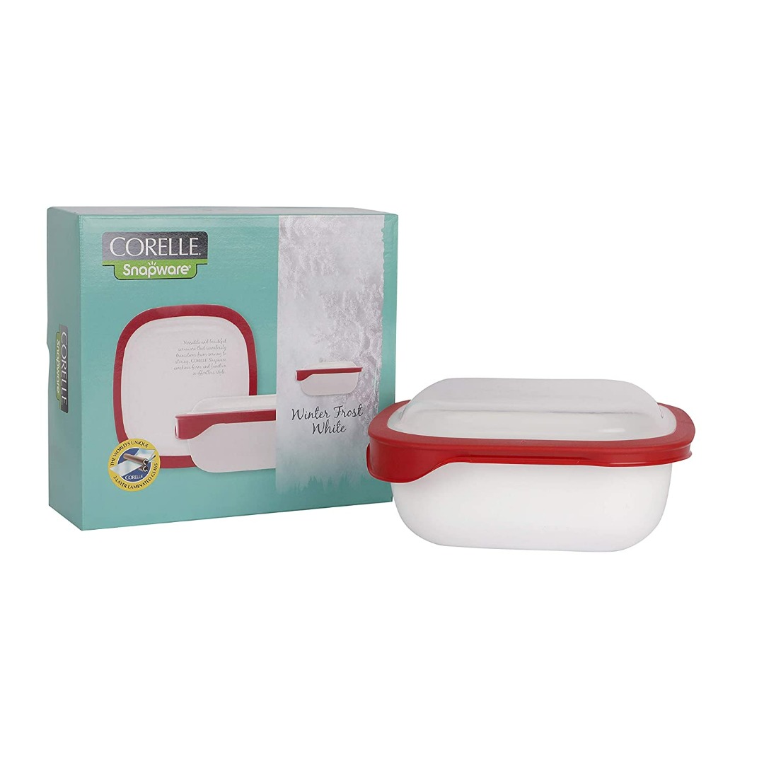 [BNIB] CORELLE Snapware 1.41L Winter Frost White with 3-Layer Laminated ...
