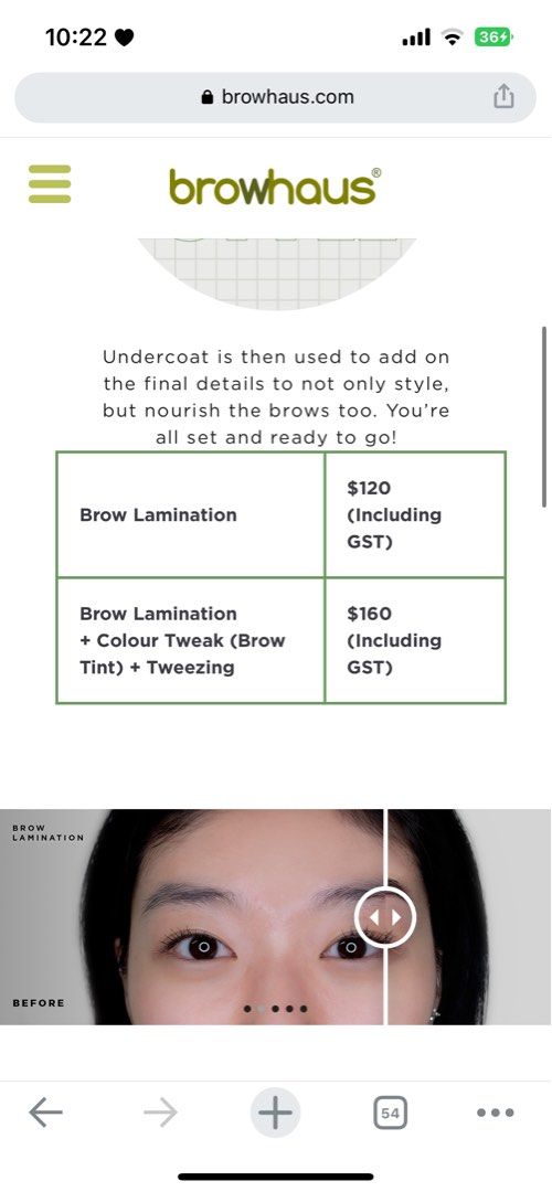 Browhaus Brow Lamination + Color Tweak (Brow Tint) + Tweezing, Beauty & Personal Care, Face ...