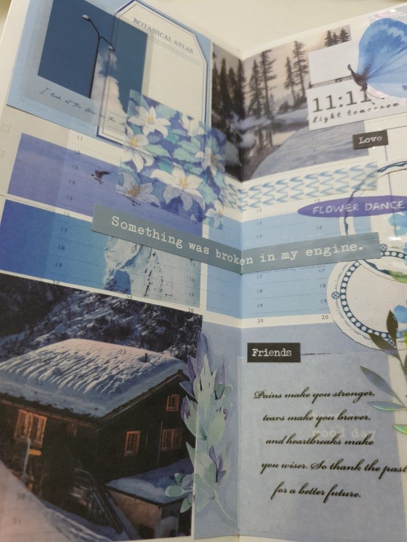 Bujo grabbag blue theme craft washi tape stickers aesthetic vintage ...