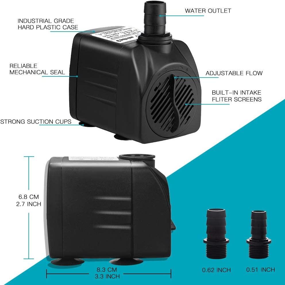 Cadrim Submersible Water Pump, Aquarium Water Pumps 1200L/H 25W ...