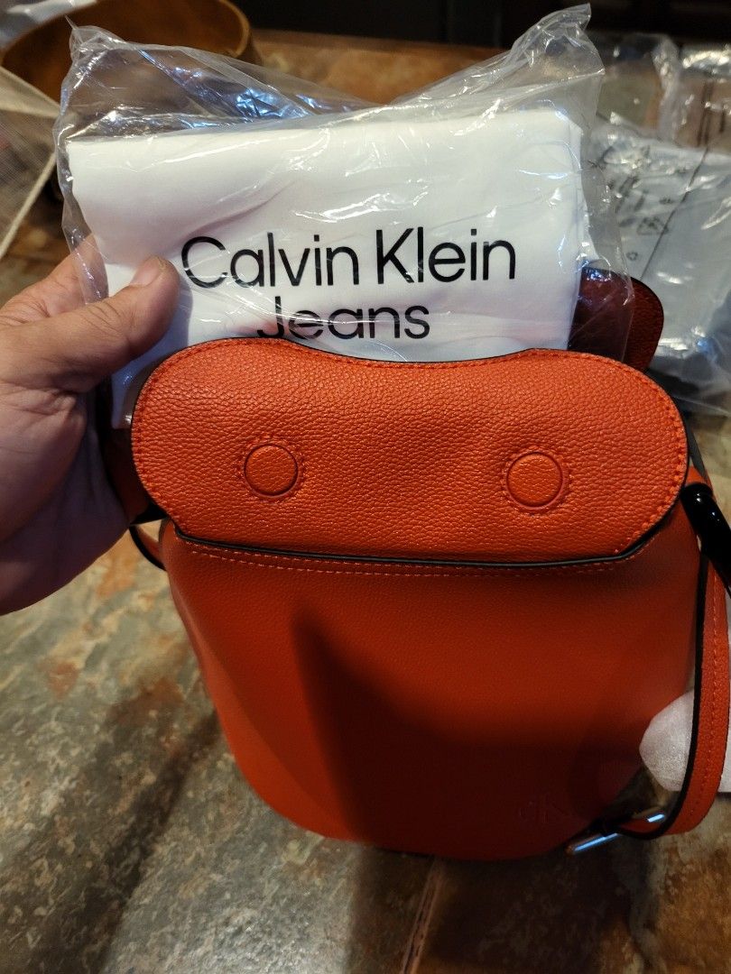 Calvin Klein Calf Skin Shoulder Bag, Luxury, Bags & Wallets on Carousell