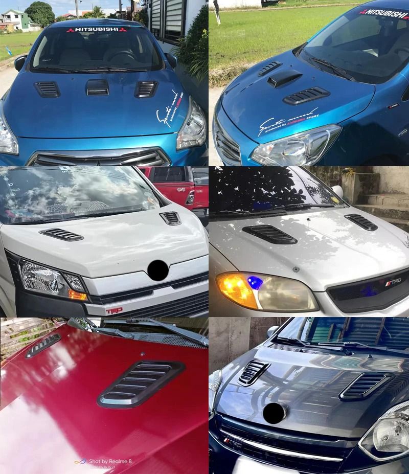 Car Air Flow Intake Hood Scoop Vent Bonnet Cover 2 Pieces. Size: About ...