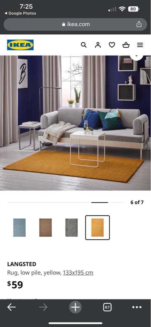 Carpet (Rug) IKEA Langsted Yellow, Furniture & Home Living, Home Decor ...