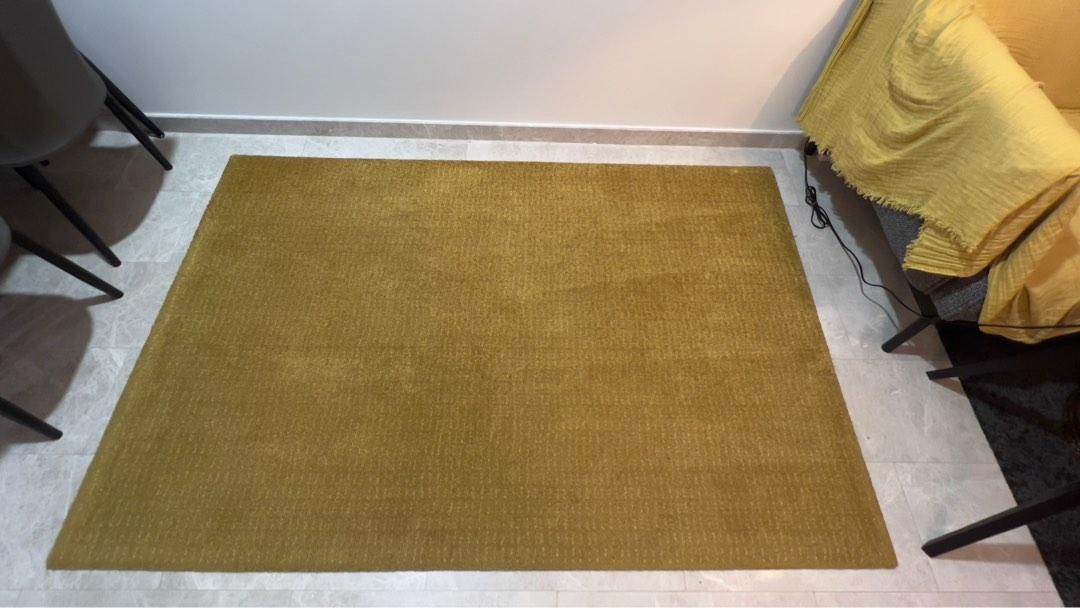 Carpet (Rug) IKEA Langsted Yellow, Furniture & Home Living, Home Decor ...