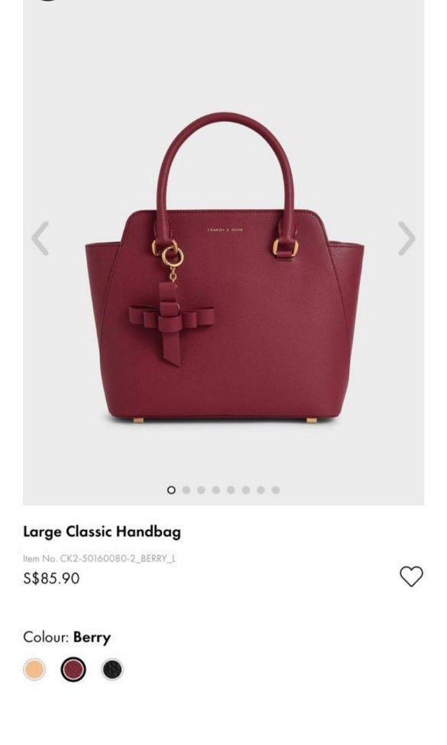 Charles & Keith Large Classic Handbag, Women's Fashion, Bags & Wallets ...