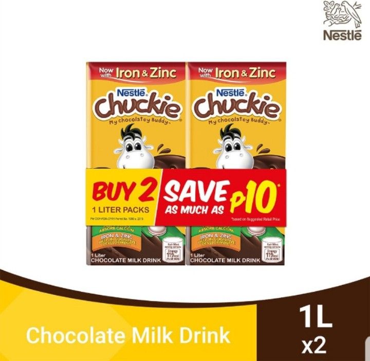 CHUCKIE Chocolate Milk Drink (1L x 2), Food & Drinks, Beverages on ...