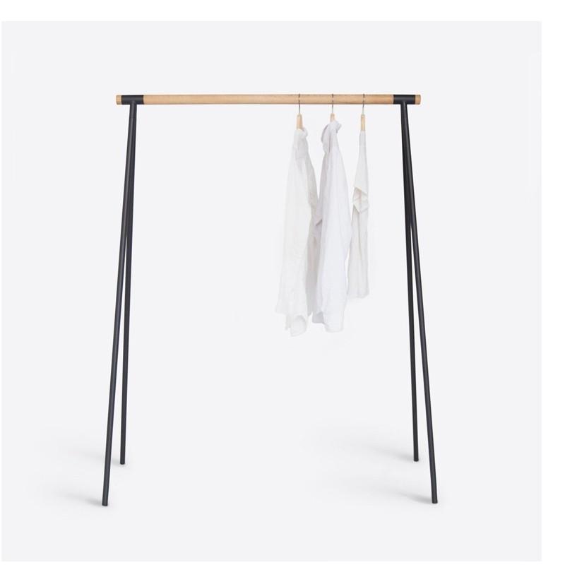 Metal and Solid Wood Industrial Scandinavian Clothes Rack, Furniture ...