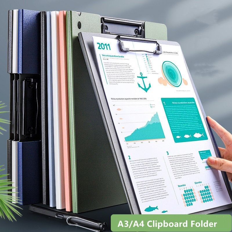 Colorful File Folder A4 Letter Size Clipboard Document Organizer Storage Waterproof Paper Folder