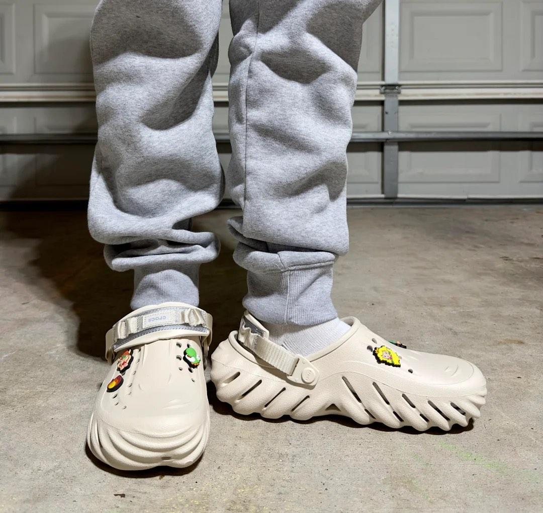 CROCS Echo clogs stucco, Men's Fashion, Footwear, Slippers & Slides on Carousell