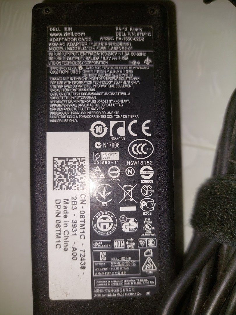 Dell / Alienware 65W Charging Power Brick, Computers & Tech, Laptops ...