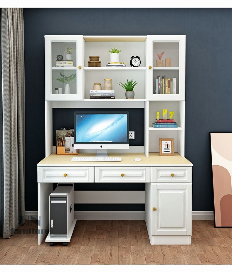 hn-0040 Desk bookshelf combination bookcase in one computer desktop ...