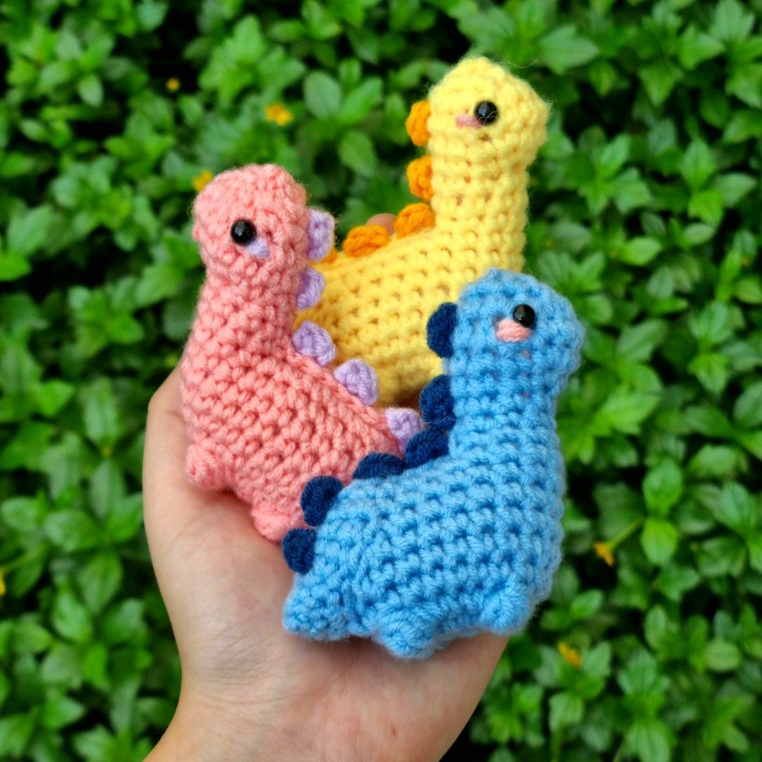dino keychain crochet plushie, Hobbies & Toys, Stationery & Craft ...