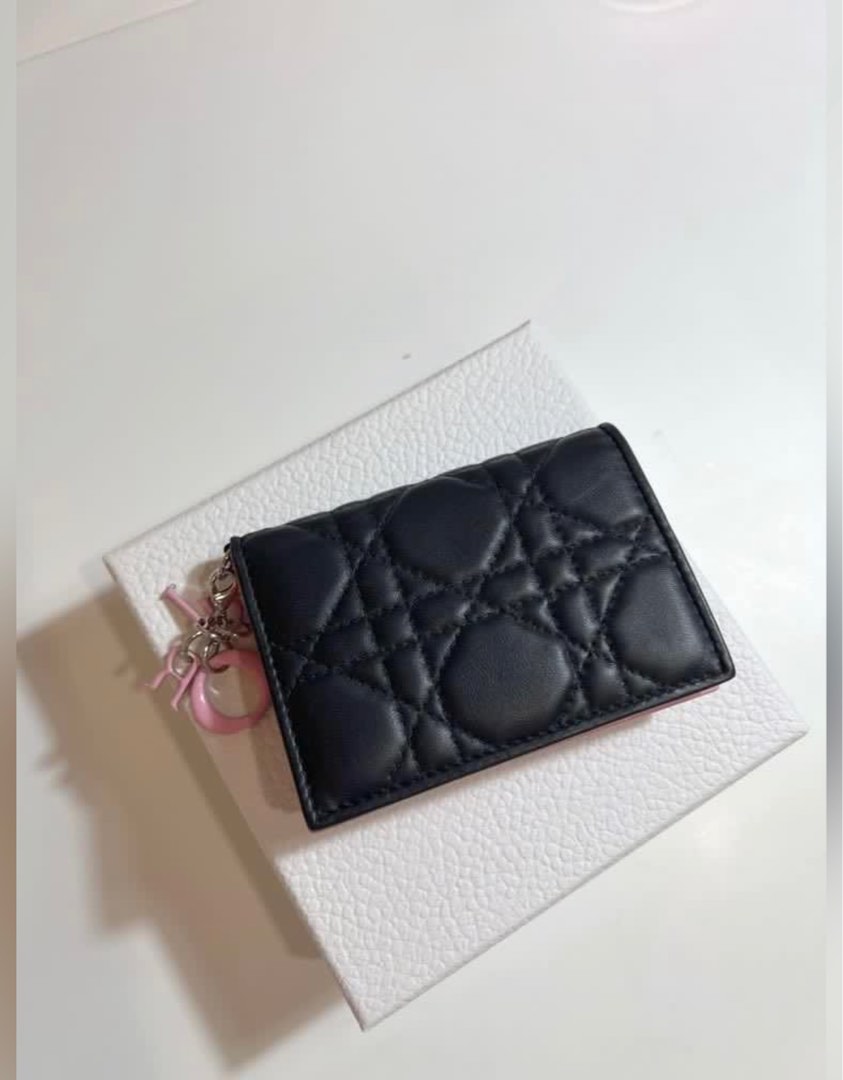 Dior lambskin cardholder full set limited pink edition, Women's Fashion ...