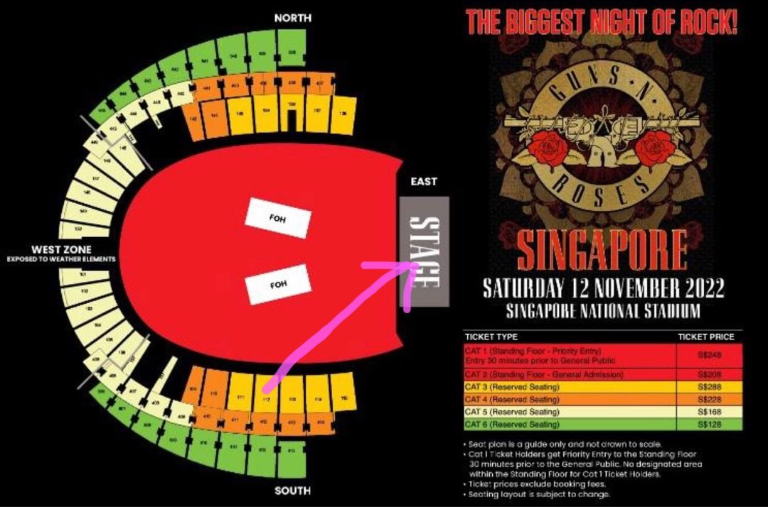 Discounted Guns & Roses Cat 3 Tix, Tickets & Vouchers, Event Tickets on ...