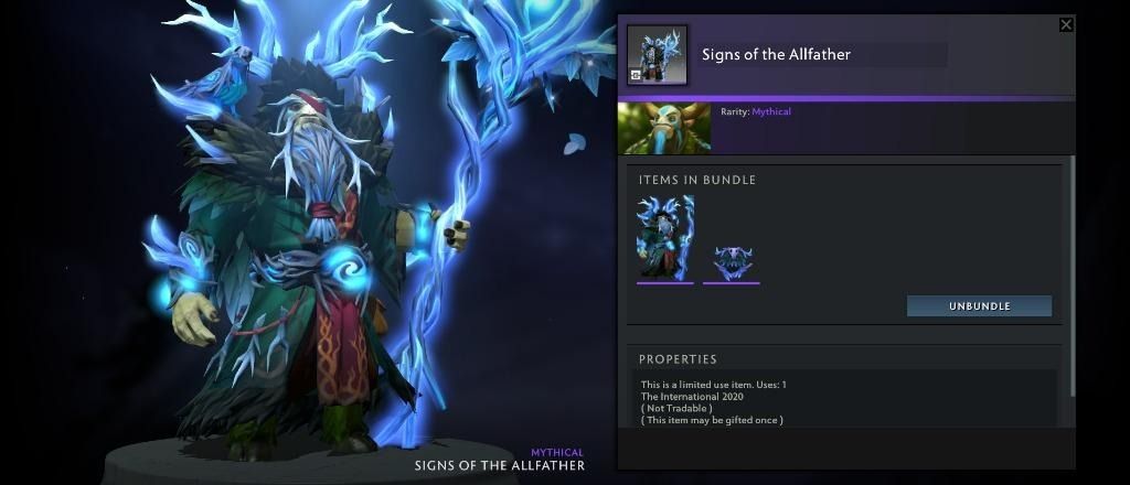 Dota2 - Signs of the Allfather (NP), Hobbies & Toys, Toys & Games on Carousell