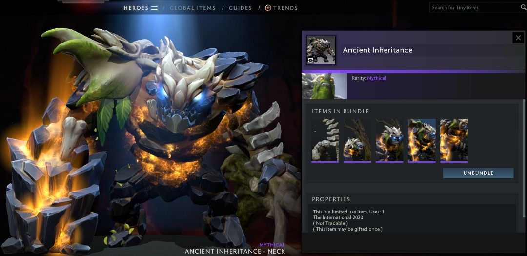 Dota 2 - Ancient Inheritance (Tiny), Hobbies & Toys, Toys & Games on ...