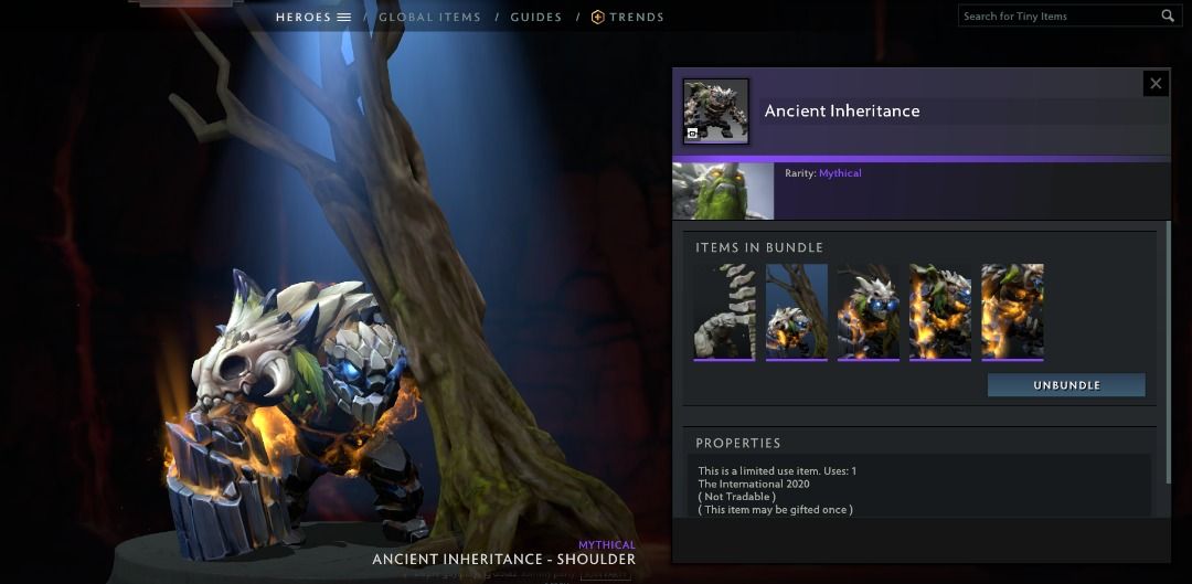 Dota 2 - Ancient Inheritance (Tiny), Hobbies & Toys, Toys & Games on ...