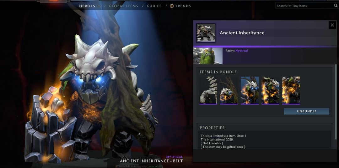 Dota 2 - Ancient Inheritance (Tiny), Hobbies & Toys, Toys & Games on ...