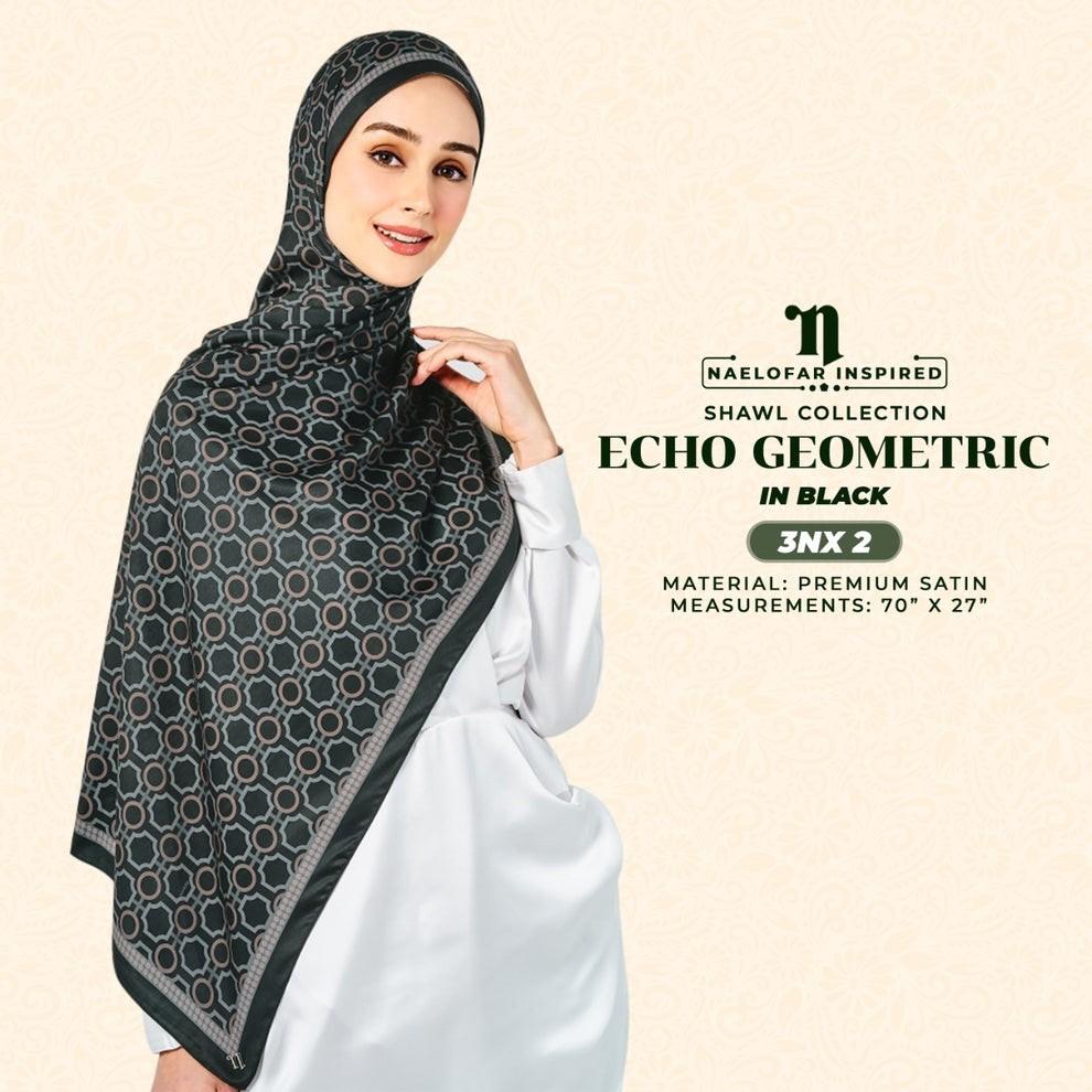 ECHO GEOMETRIC BY NAELOFAR HIJAB, Women's Fashion, Muslimah Fashion ...