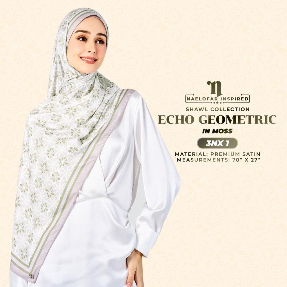 ECHO GEOMETRIC BY NAELOFAR HIJAB, Women's Fashion, Muslimah Fashion ...