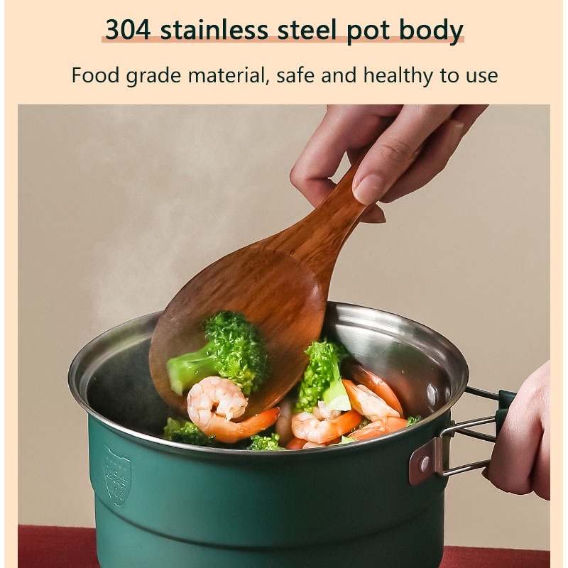 Electric Cooking Pot Foldable Multicooker Frying Pan 1.6L Hot Pot Food ...