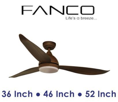 FANCO B-STAR DC Motor Ceiling Fan with 3 Tone LED Light Kit and Remote ...