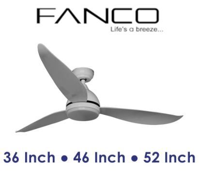 FANCO B-STAR DC Motor Ceiling Fan with 3 Tone LED Light Kit and Remote ...