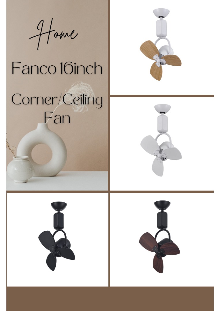 Fanco DONO 16" WALL OR CEILING MOUNT CORNER DC FAN | Include Basic ...