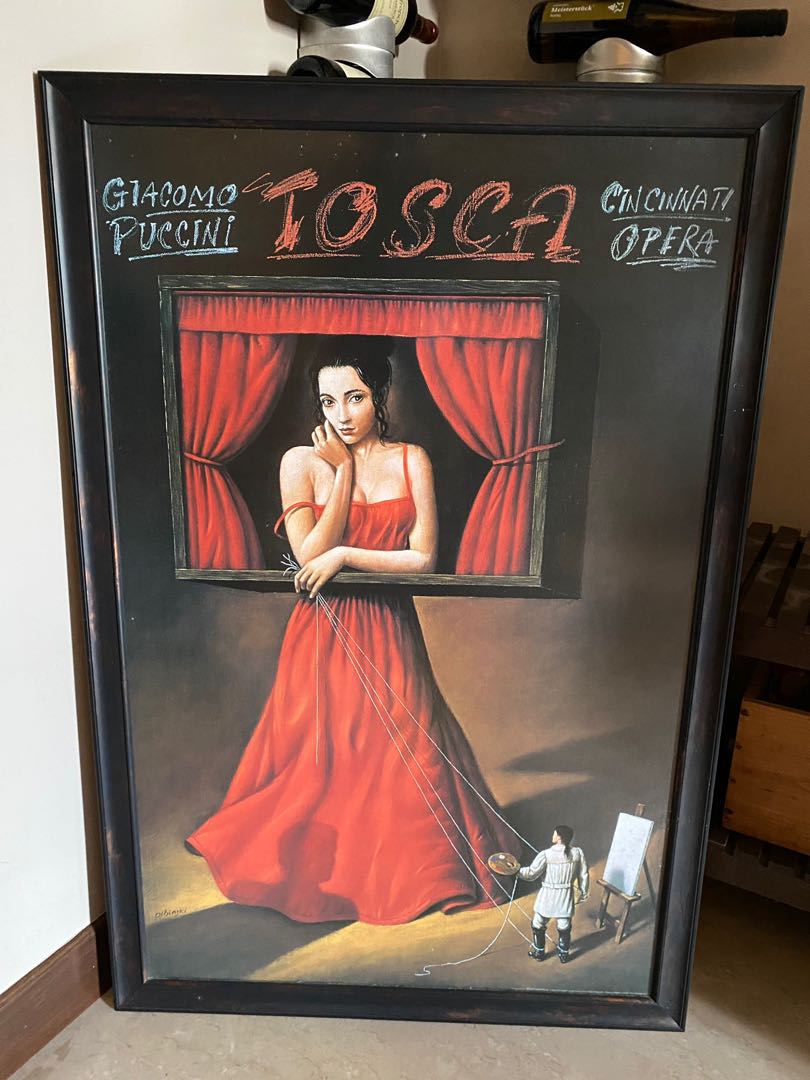 Framed Tosca opera poster - by Rafal Olbinski, Furniture & Home Living ...