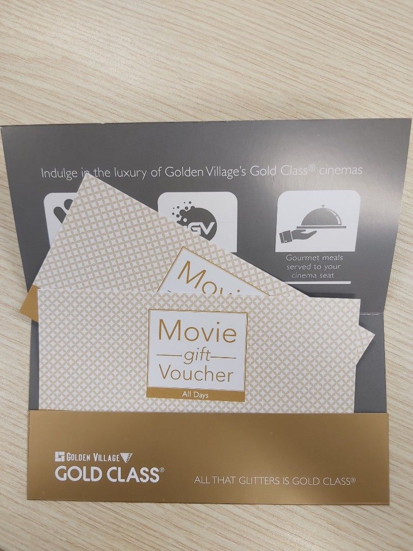 2 GOLD CLASS GV Golden Village voucher (all days), Tickets & Vouchers ...