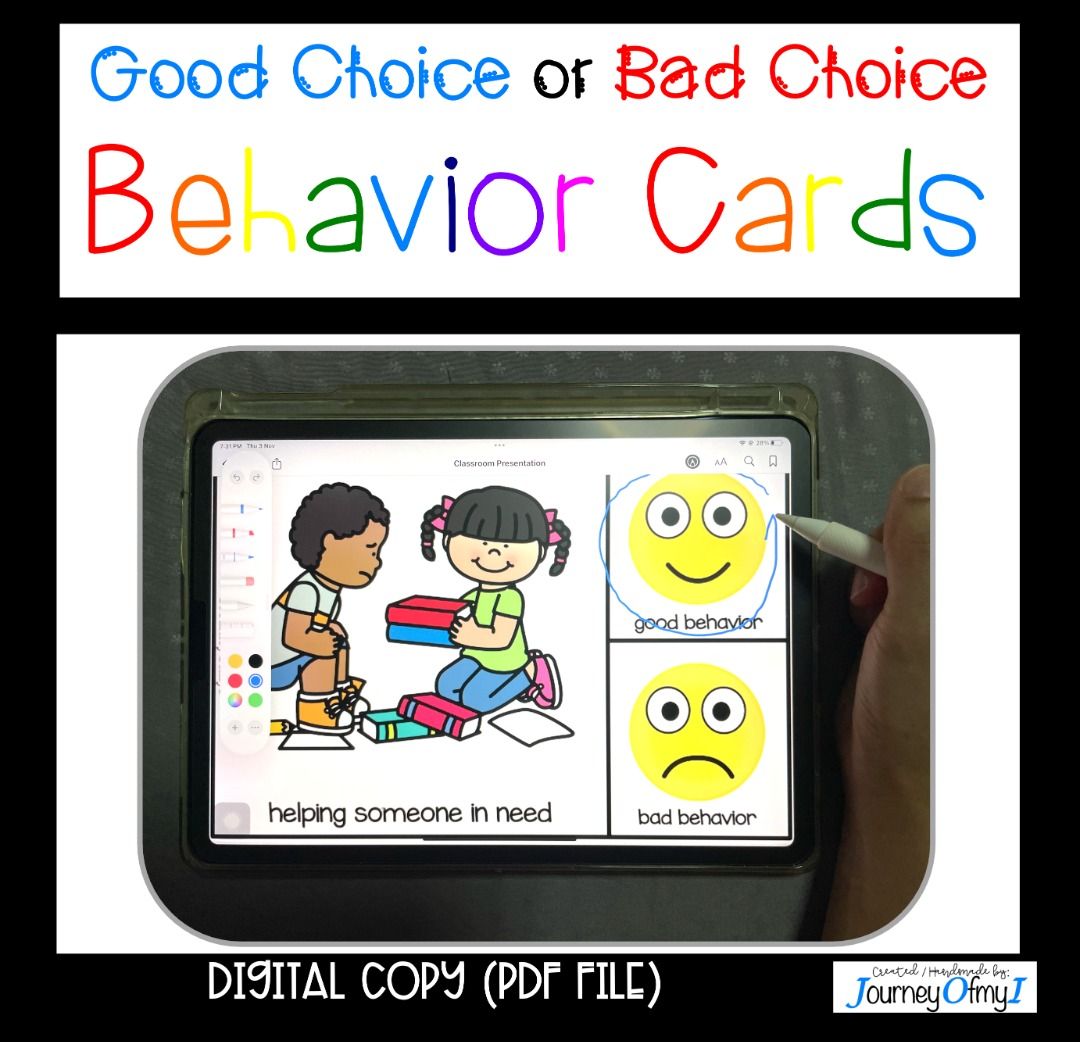 Good Choice or Bad Choice - Behavior Cards / Colouring Book / Classroom ...