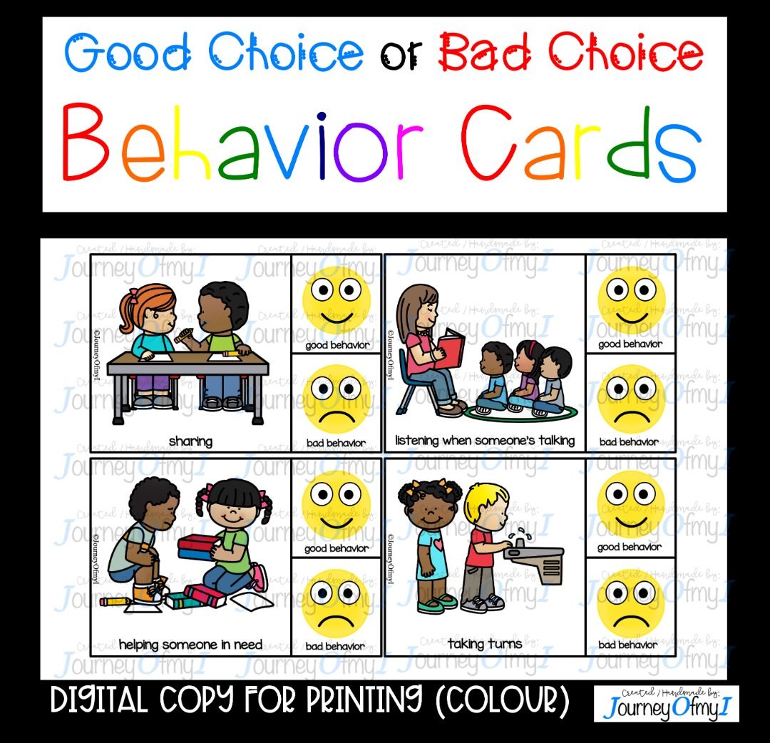Good Choice or Bad Choice - Behavior Cards / Colouring Book / Classroom ...