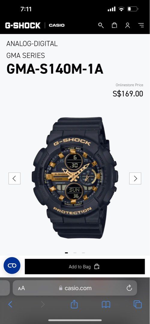 G-Shock Analog-Digital GMA series GMA-S140M-1A, Mobile Phones & Gadgets ...