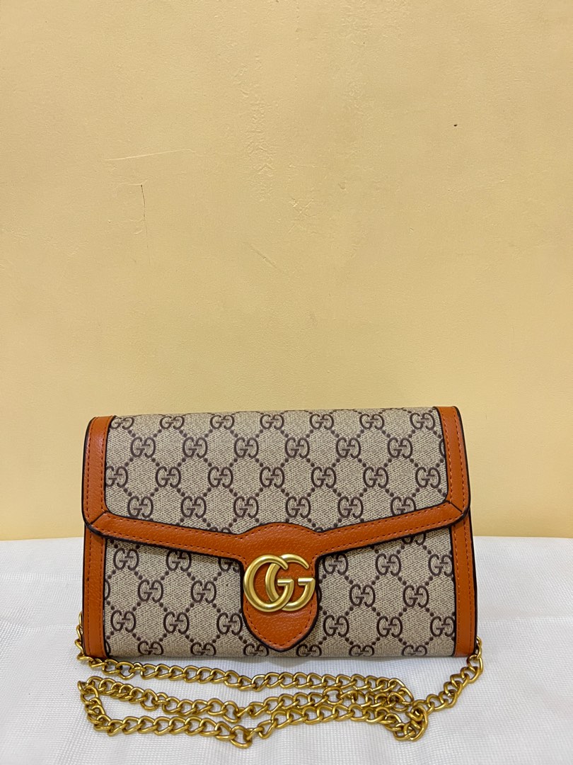 Gucci sling wallet - orange, Luxury, Bags & Wallets on Carousell