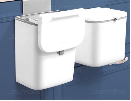 Hanging Trash dustbin for Kitchen Cabinet Door with Lid Wall Mounted ...