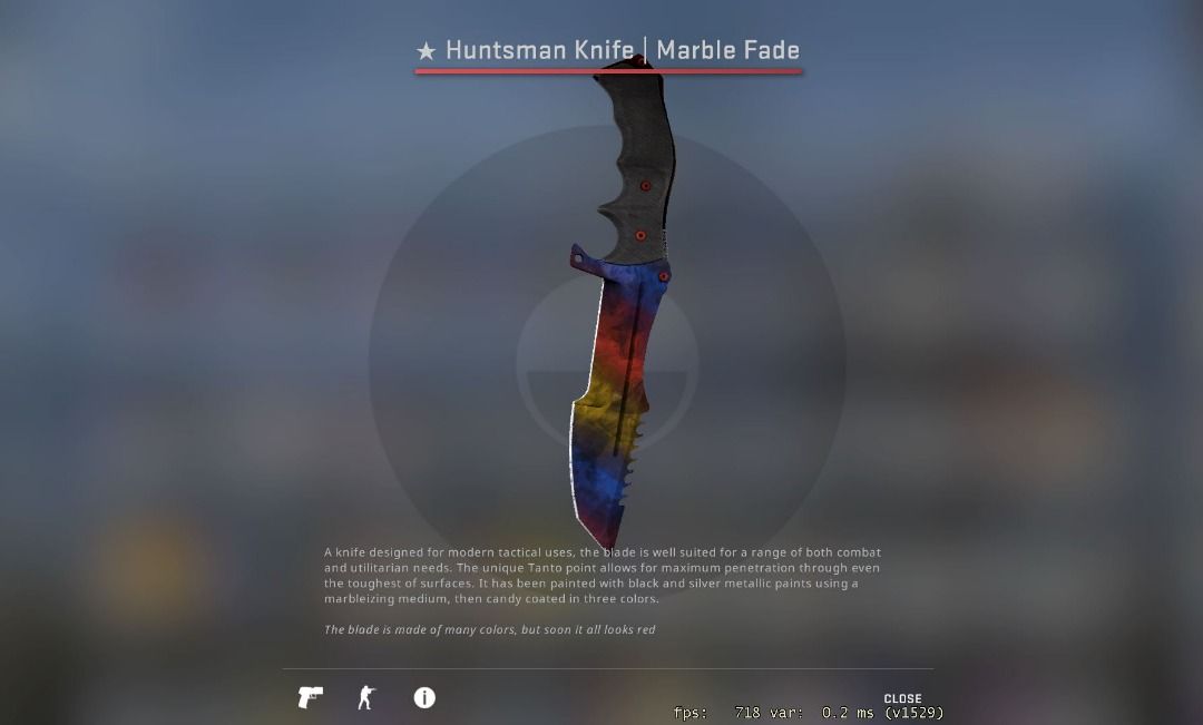 Huntsman knife marble fade factory new, Video Gaming, Gaming Accessories, In-Game Products on ...