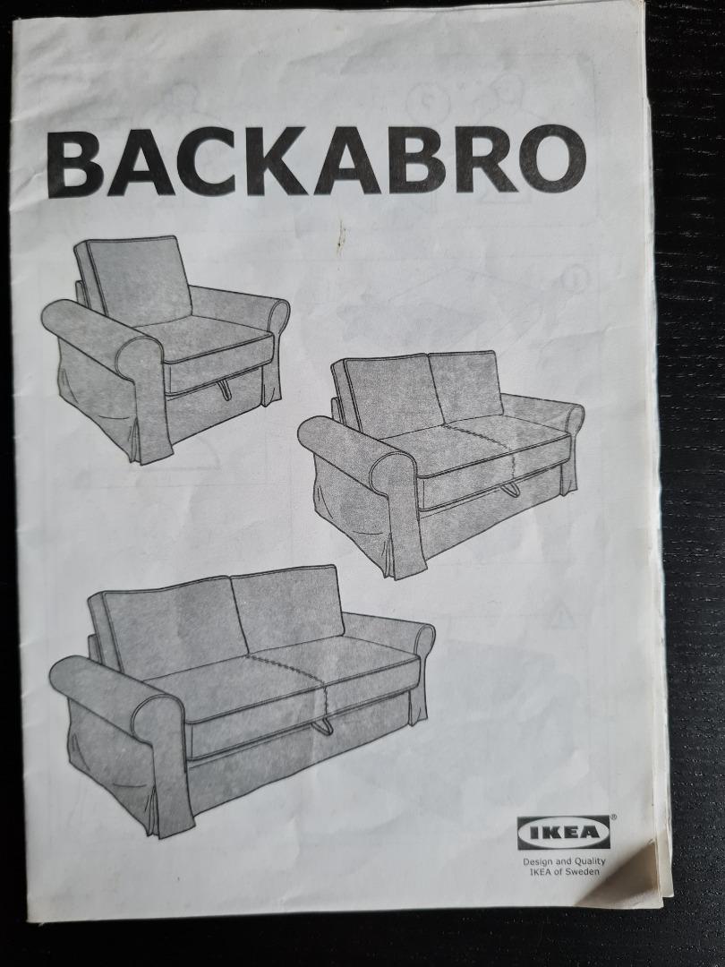 IKEA Backabro sofa bed, Furniture & Home Living, Furniture, Sofas on ...