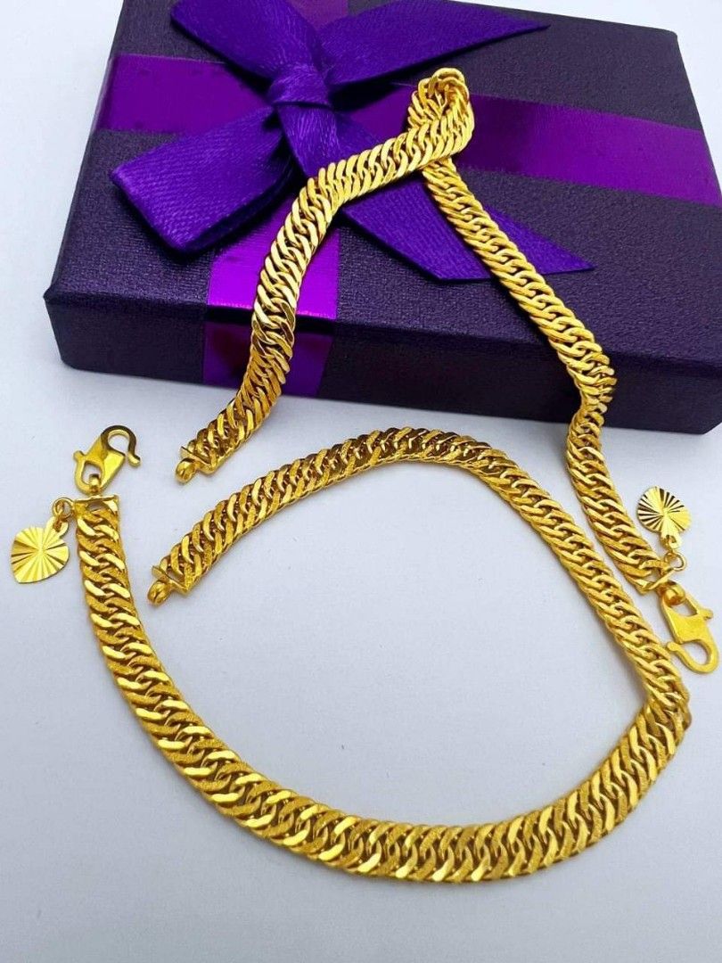 *INSTOCK* NEW 916 GOLD LIPAN PSIR SLANG BRCLET, Women's Fashion ...